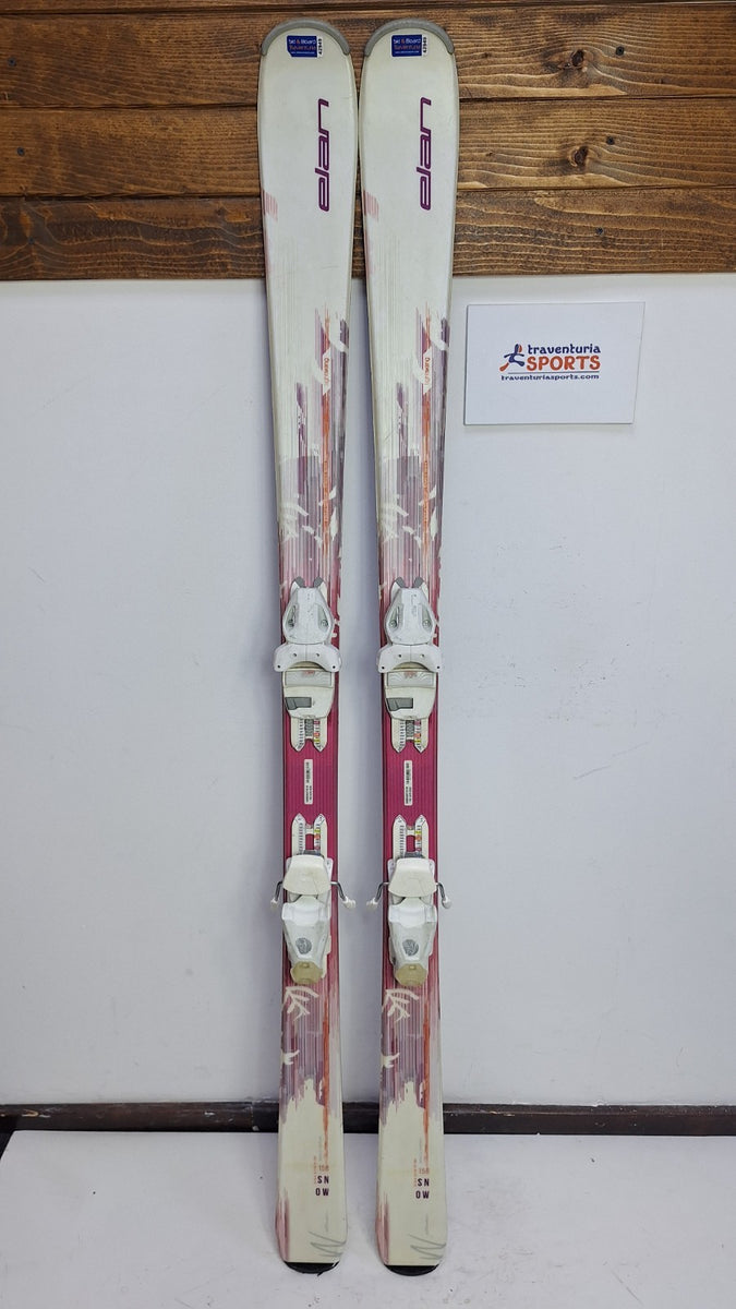 Elan Snow White 158cm Ski + Elan EL 7.5 Bindings Winter Sport Fun ...